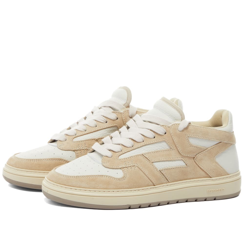 Represent Men's Reptor Low Sneakers in Buttercream/White Represent