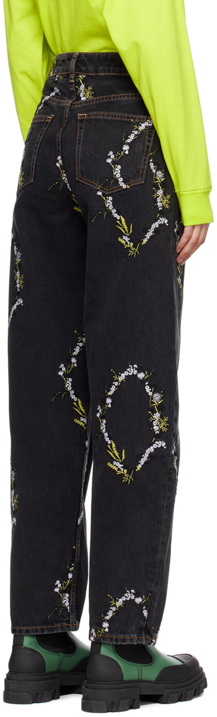 GANNI Black Embroidered Jeans GANNI