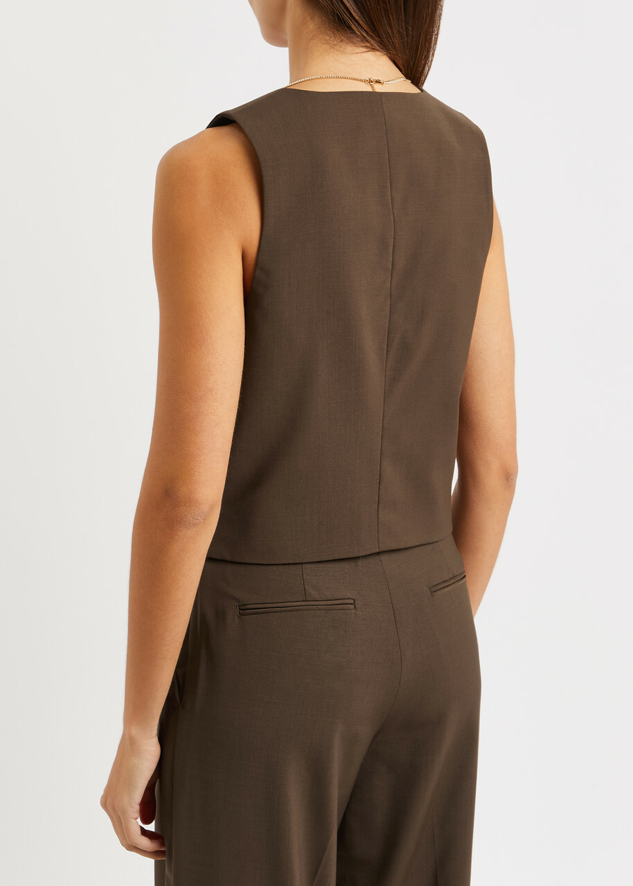 Matteau Wool-blend Waistcoat Brown Matteau