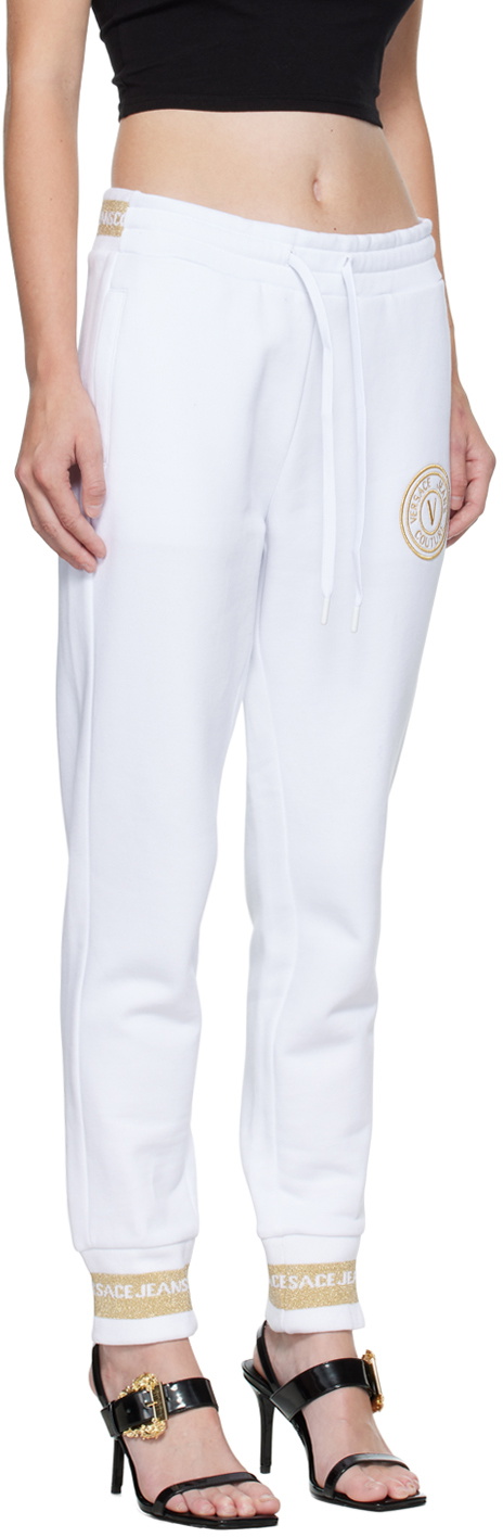 Versace Jeans Couture White V-Emblem Lounge Pants Versace