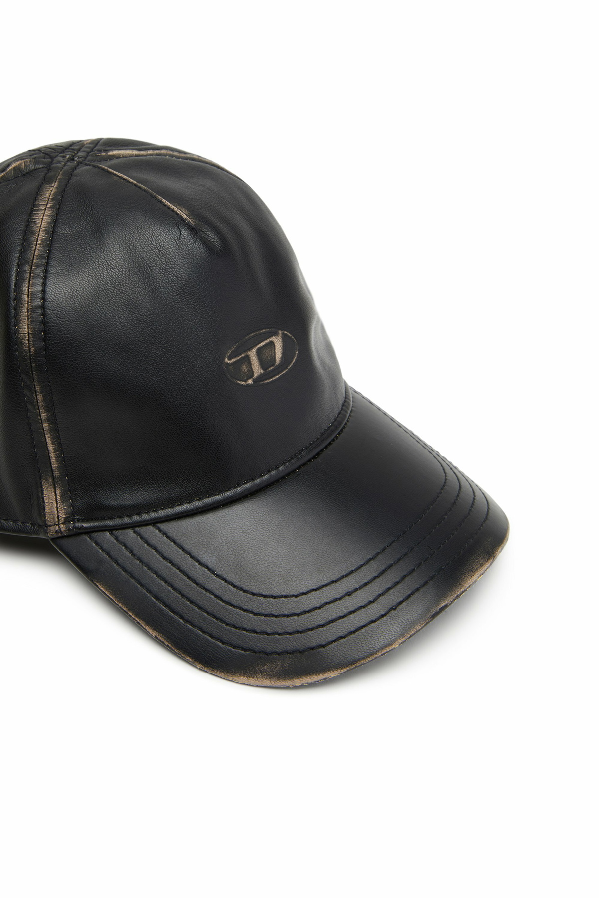 Diesel Baseball cap in faux leather - Caps Mens in Black Diesel