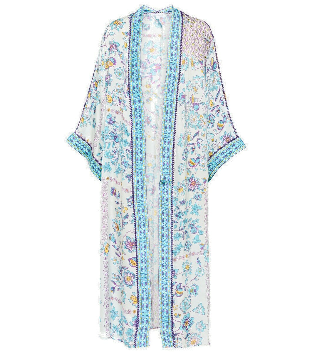 Poupette St Barth Erica floral satin kaftan Poupette St Barth