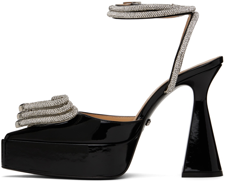 MACH & MACH Black Triple Heart Platform Heels MACH & MACH