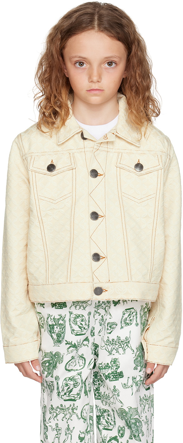 Charles Jeffrey Loverboy SSENSE Exclusive Kids Beige Denim Jacket ...