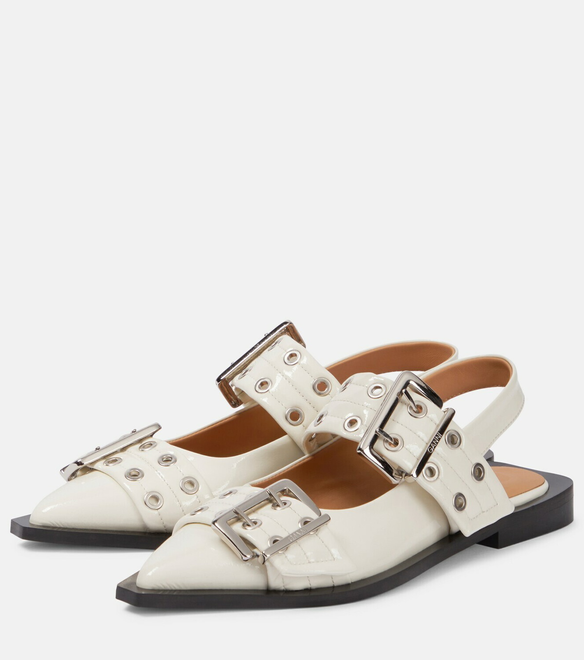 Ganni Patent leather slingback flats GANNI