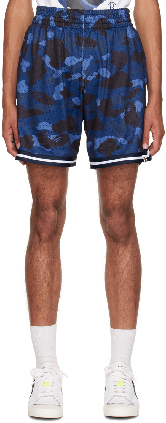 BAPE Navy Camo Basketball Shorts A Bathing Ape