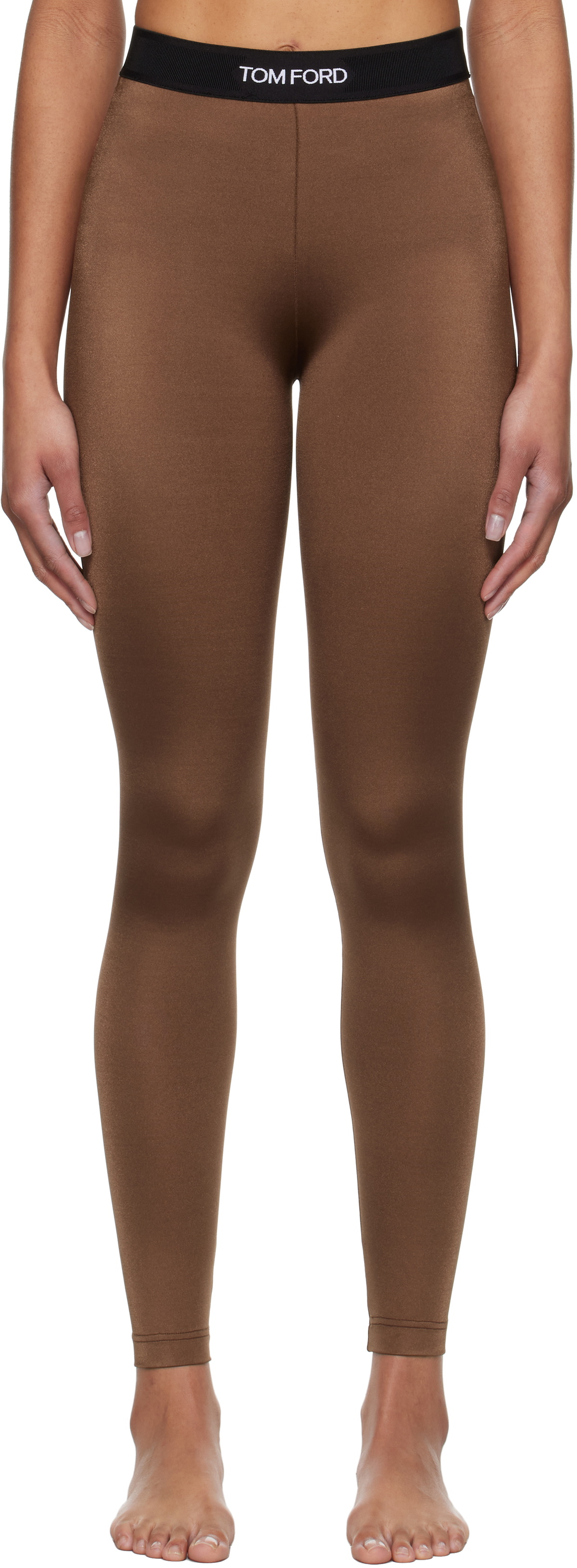 TOM FORD Brown Lustrous Signature Leggings TOM FORD