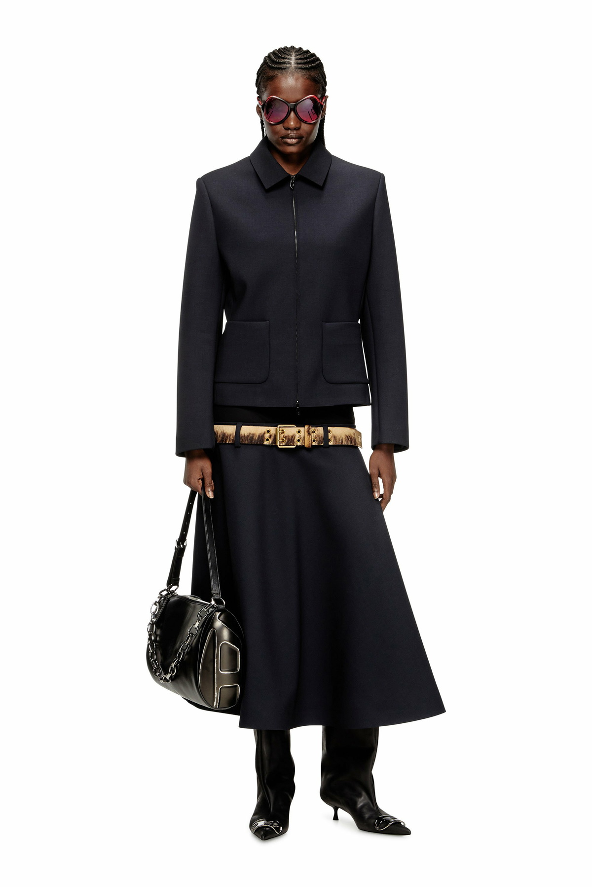Diesel Collared jacket in neoprene-bonded fabric - Jackets Womens in ...