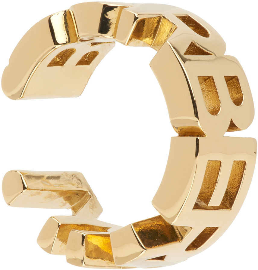 Burberry Gold 'Burberry' Single Ear Cuff Burberry