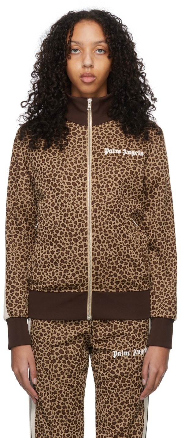 Palm Angels Beige Polyester Zip-Up Jacket Palm Angels