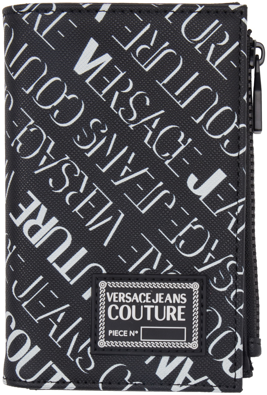 Versace Jeans Couture Black Piece Number Logo Wallet Versace