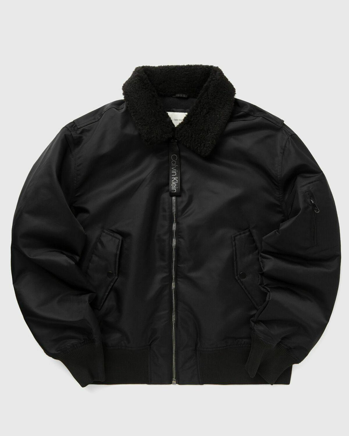 Calvin Klein Underwear Aviator Sherpa Jacket Black Bomber Jackets ...