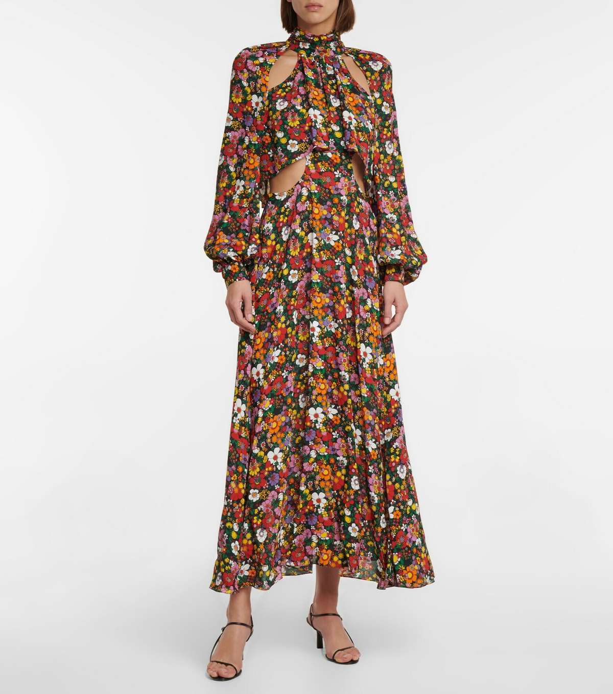 Christopher Kane - Floral cutout midi dress Christopher Kane