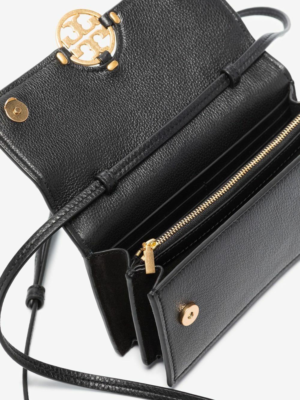 Tory Burch Black Miller Leather Chain Wallet Tory Burch