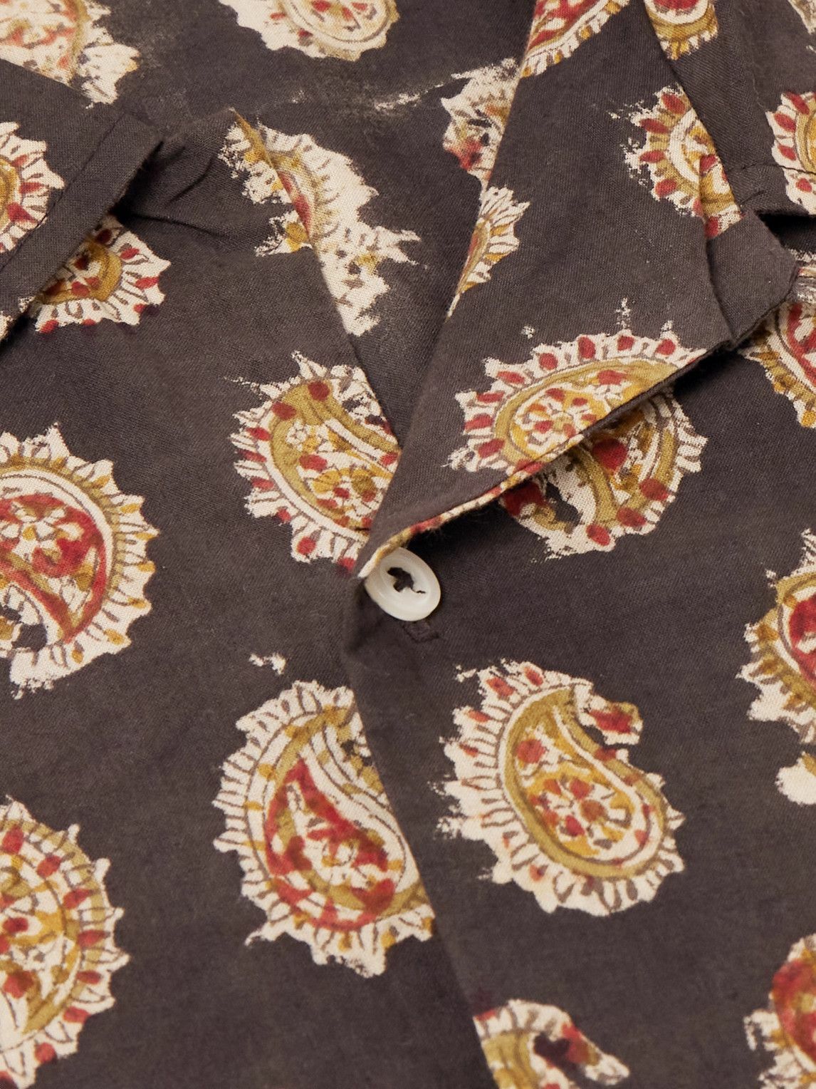 Universal Works - Road Printed Cotton Shirt - Brown Universal Works