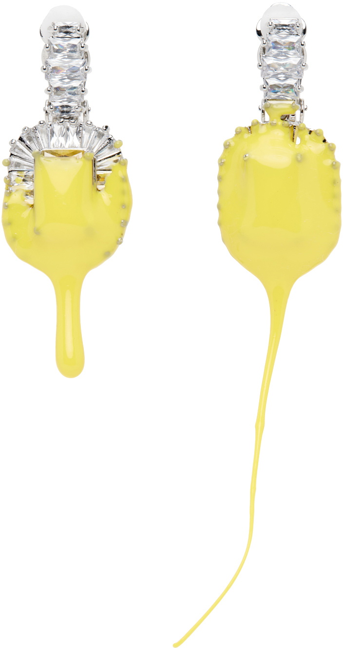 Ottolinger Silver & Yellow Diamond Dip Earrings Ottolinger