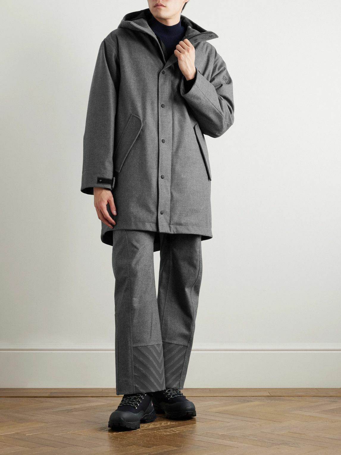 Loro Piana - Clima System Flannel Hooded Ski Jacket with Detachable Liner - Gray Loro Piana