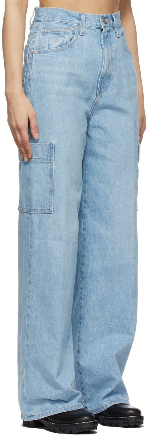 Frame Blue Baggy Pocket Jeans Frame Denim