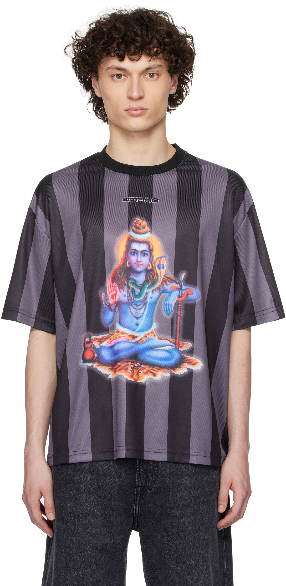 Awake NY Black Retro Soccer Jersey T-shirt Awake NY