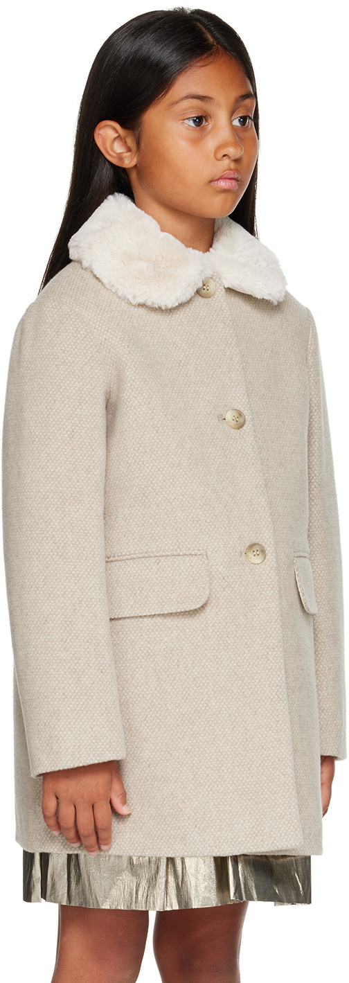 Bonpoint Kids Beige Favori Coat Bonpoint