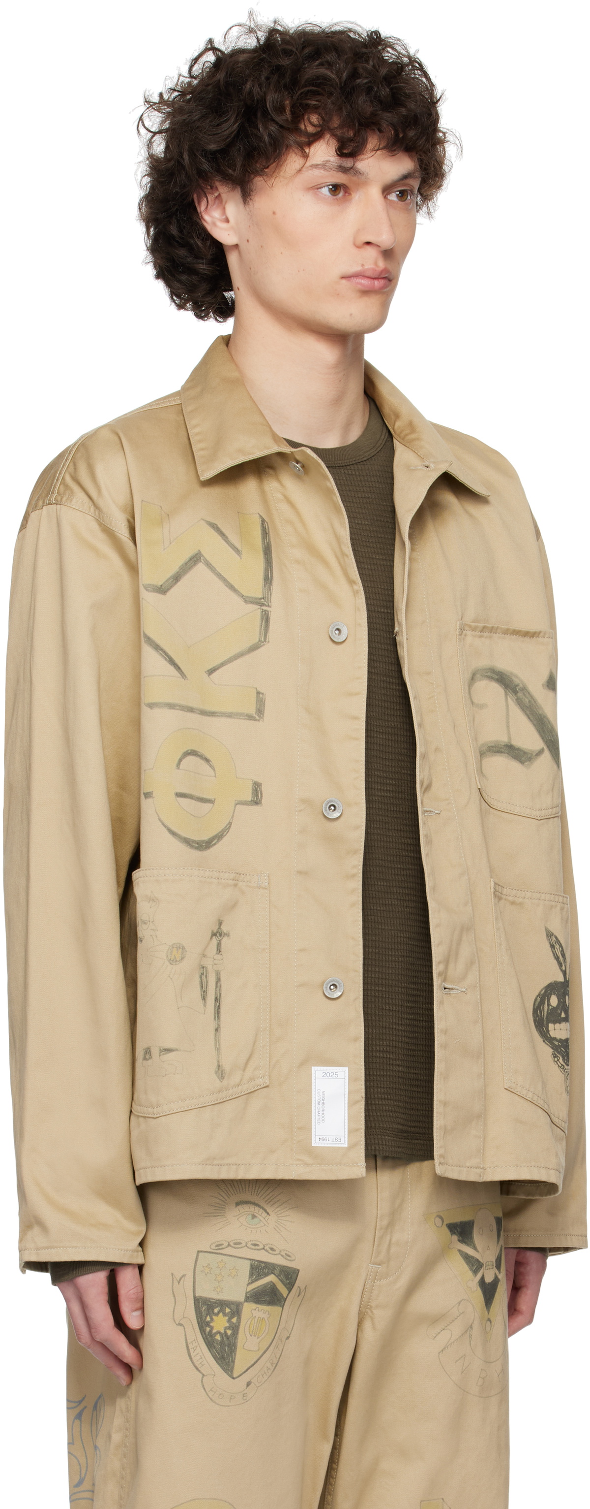 Neighborhood Beige Memorial Coverall Jacket Neighborhood