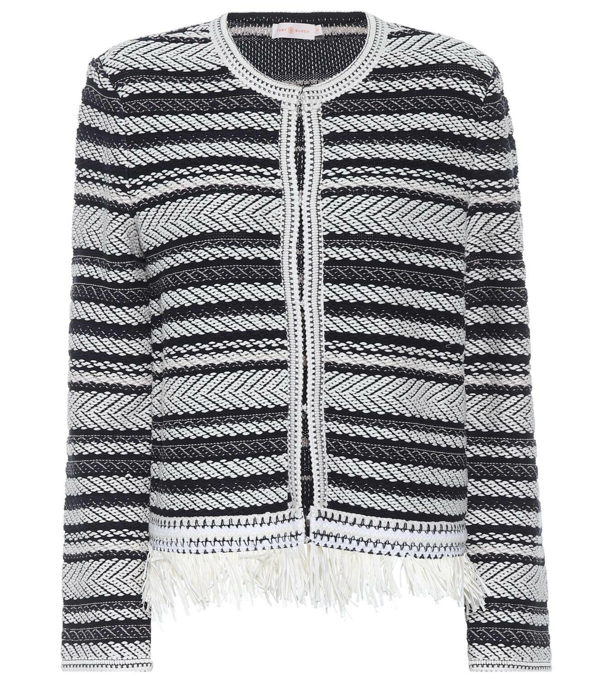 Tory Burch Payton striped cotton cardigan Tory Burch