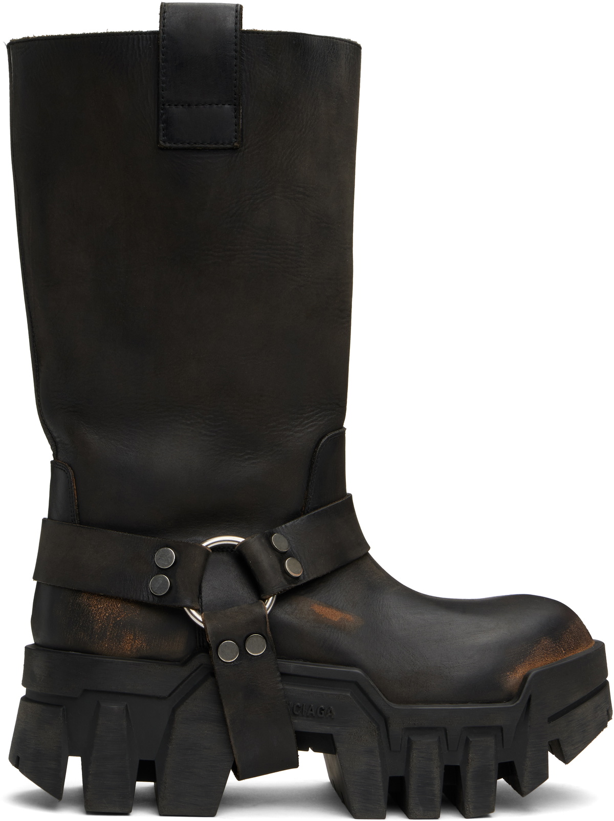 Balenciaga Black Bulldozer Harness Boots Balenciaga