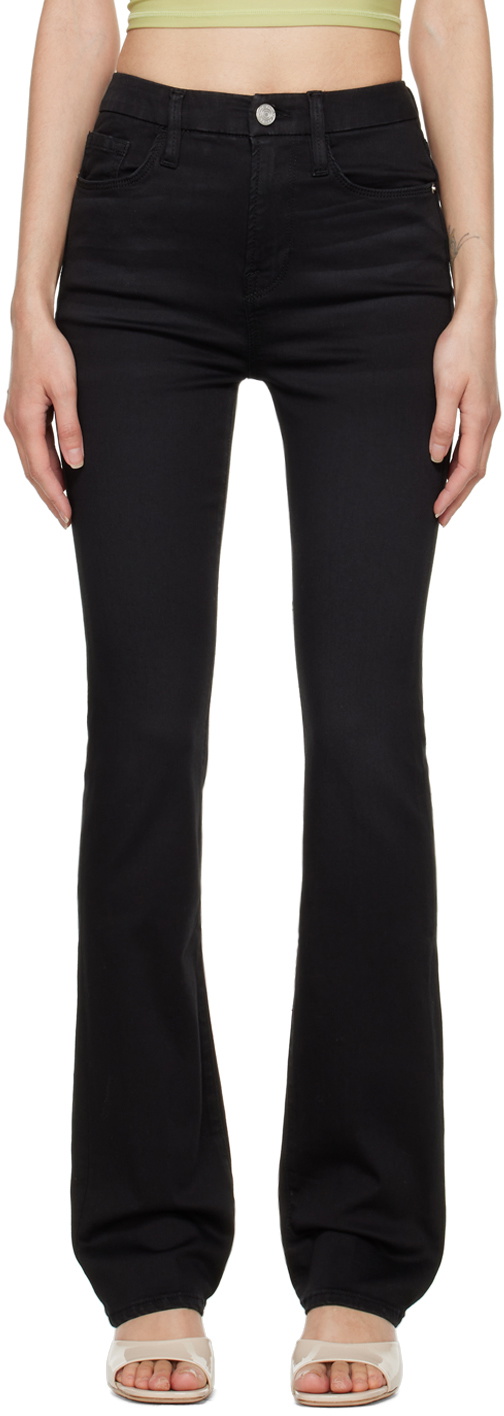 FRAME Black 'Le Super High Rise' Jeans Frame Denim