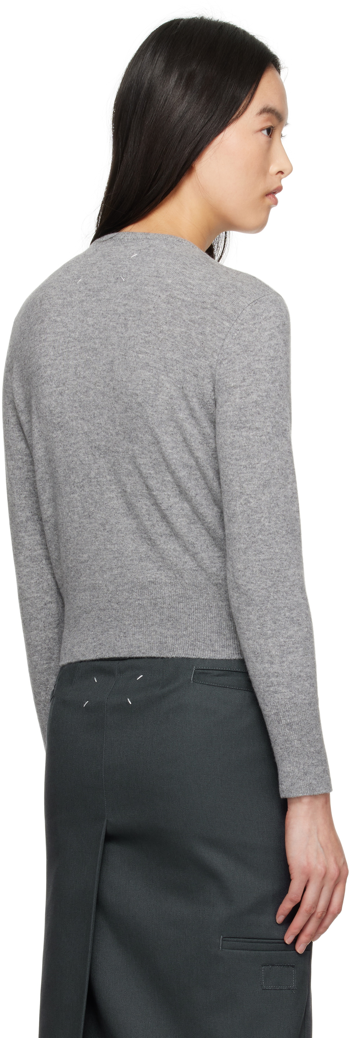 Maison Margiela Gray Wool Cardigan Maison Margiela