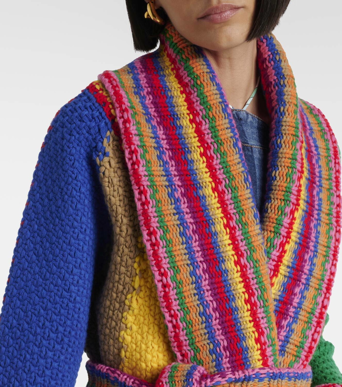 Pucci Colorblocked striped wool wrap cardigan Emilio Pucci