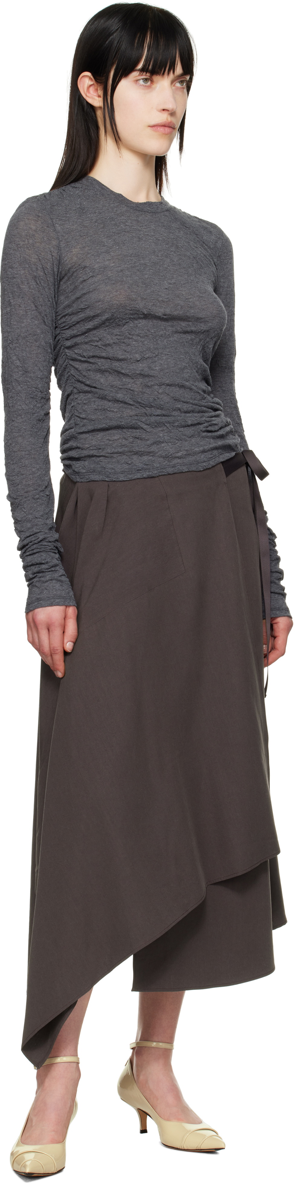 OUR LEGACY Gray Strain Slim Longsleeve T-shirt Our Legacy