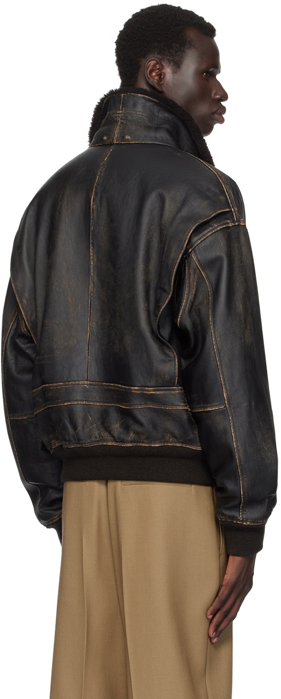 The Row Black Herzog Leather Jacket The Row