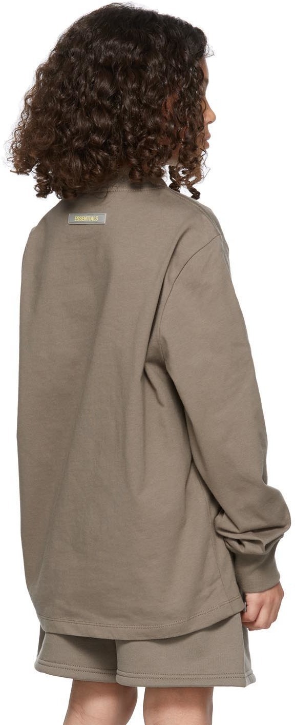 Essentials Kids Taupe Logo Long Sleeve T-Shirt Essentials