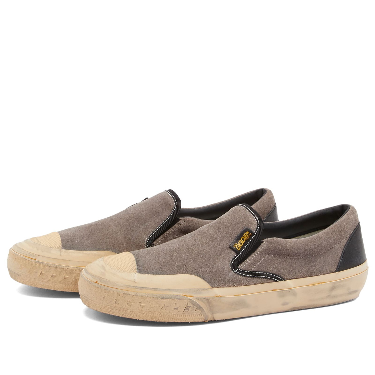 Golden Goose Men's VCE Suede Slip On Sneaker in Cinder/Black Golden ...