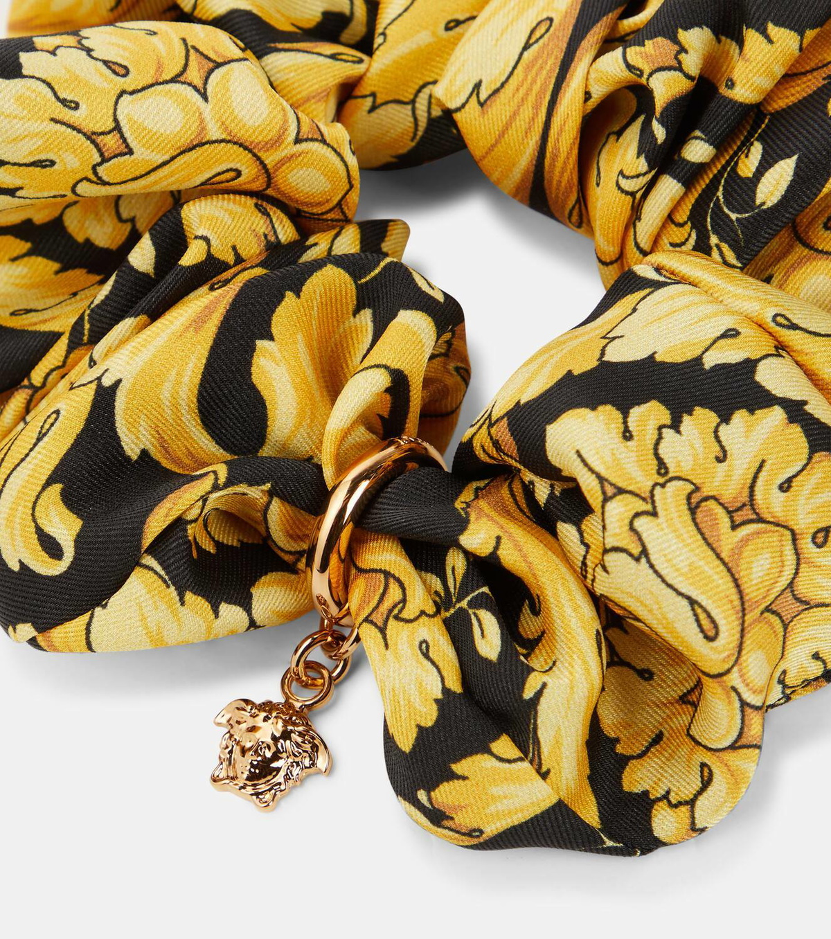 Versace Barocco embellished satin scrunchie Versace