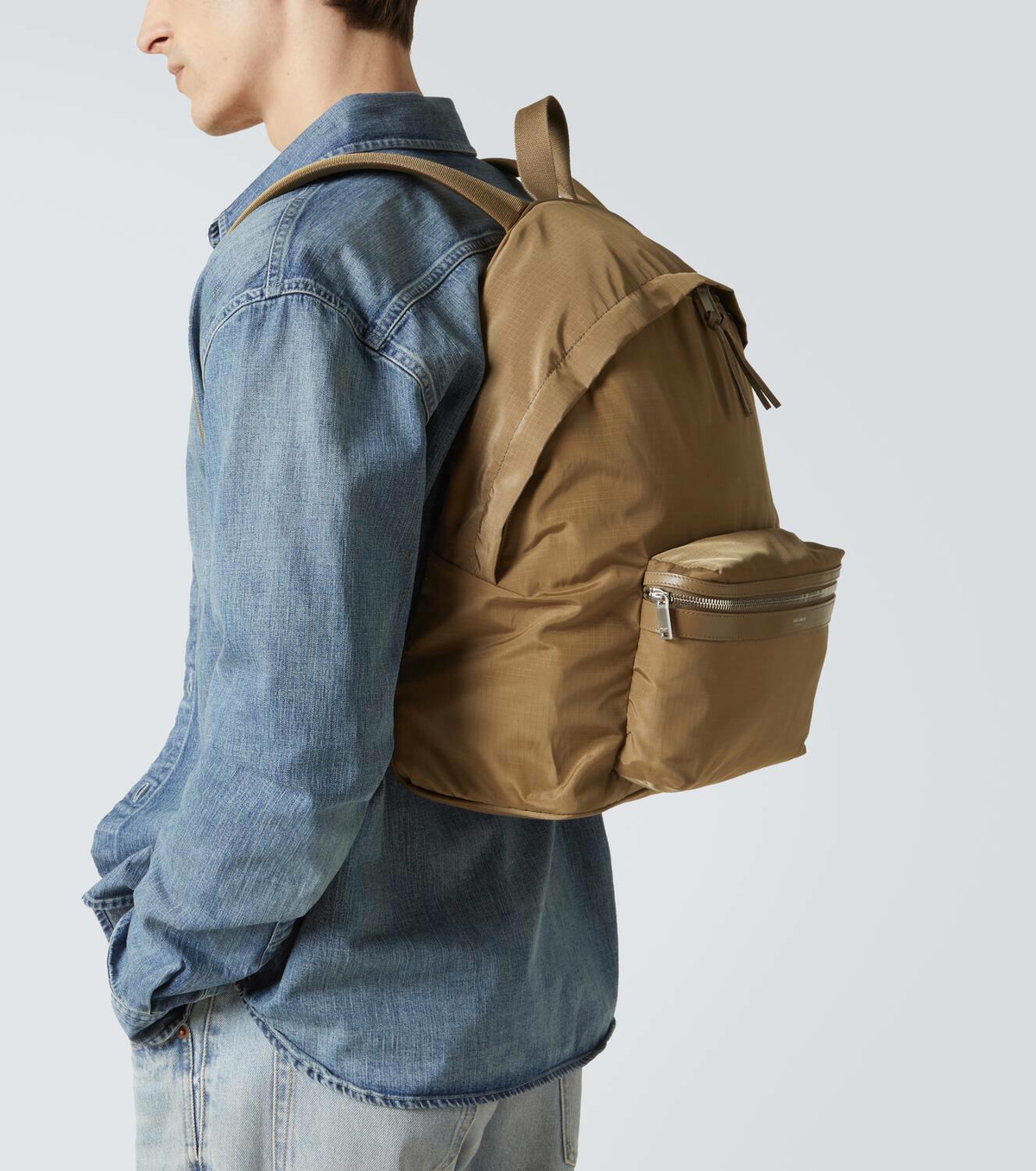 Saint Laurent City leather-trimmed technical backpack Saint Laurent