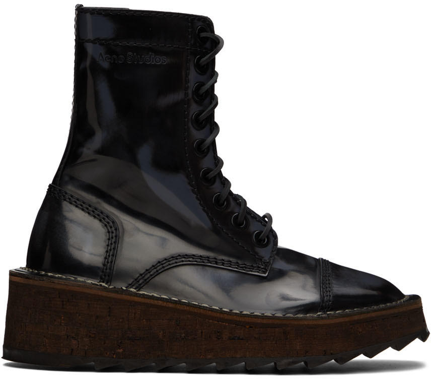 Acne Studios Black Leather Boots Acne Studios
