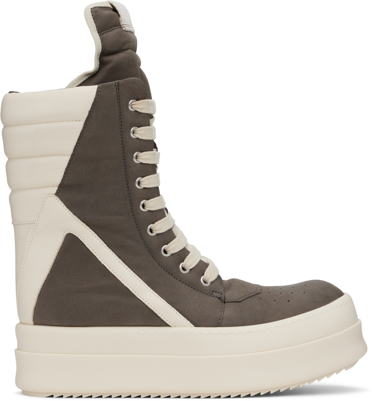 Rick Owens Brown & Off-White Porterville Mega Geobasket Sneakers Rick Owens