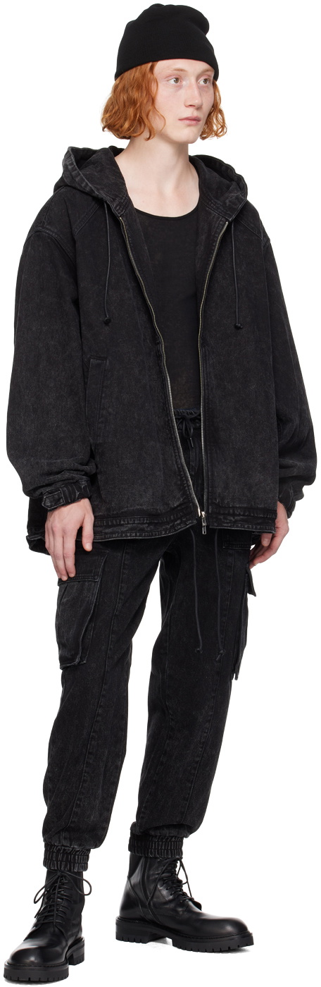 Juun.J Black Faded Denim Cargo Pants Juun.J