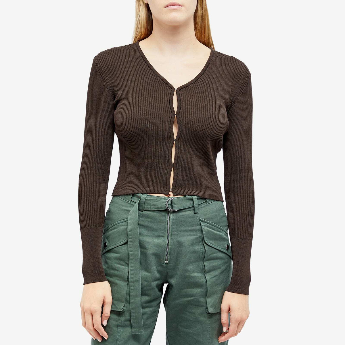 Low Classic Women's Hook Slim Cardigan in Charcoal Low Classic