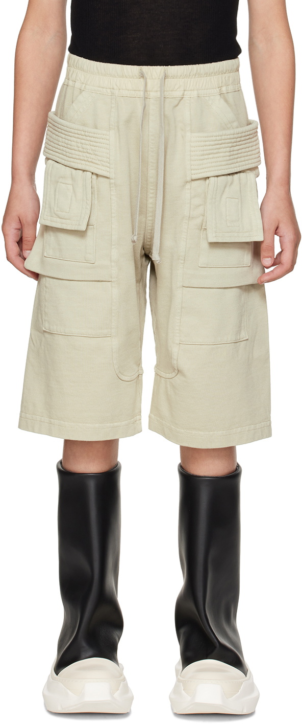 Rick Owens Kids Beige Pods Shorts Rick Owens
