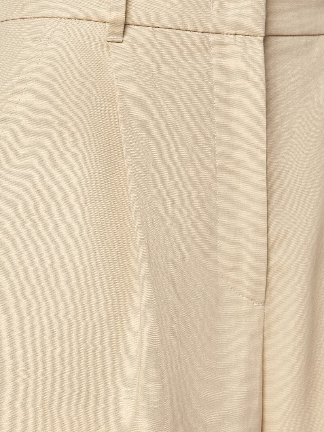 WEEKEND MAX MARA Ecuba Cotton & Linen Canvas Shorts Weekend Max Mara