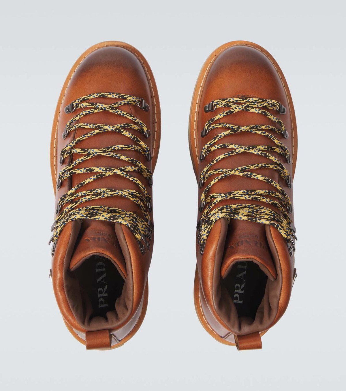 Prada Logo leather lace-up boots Prada