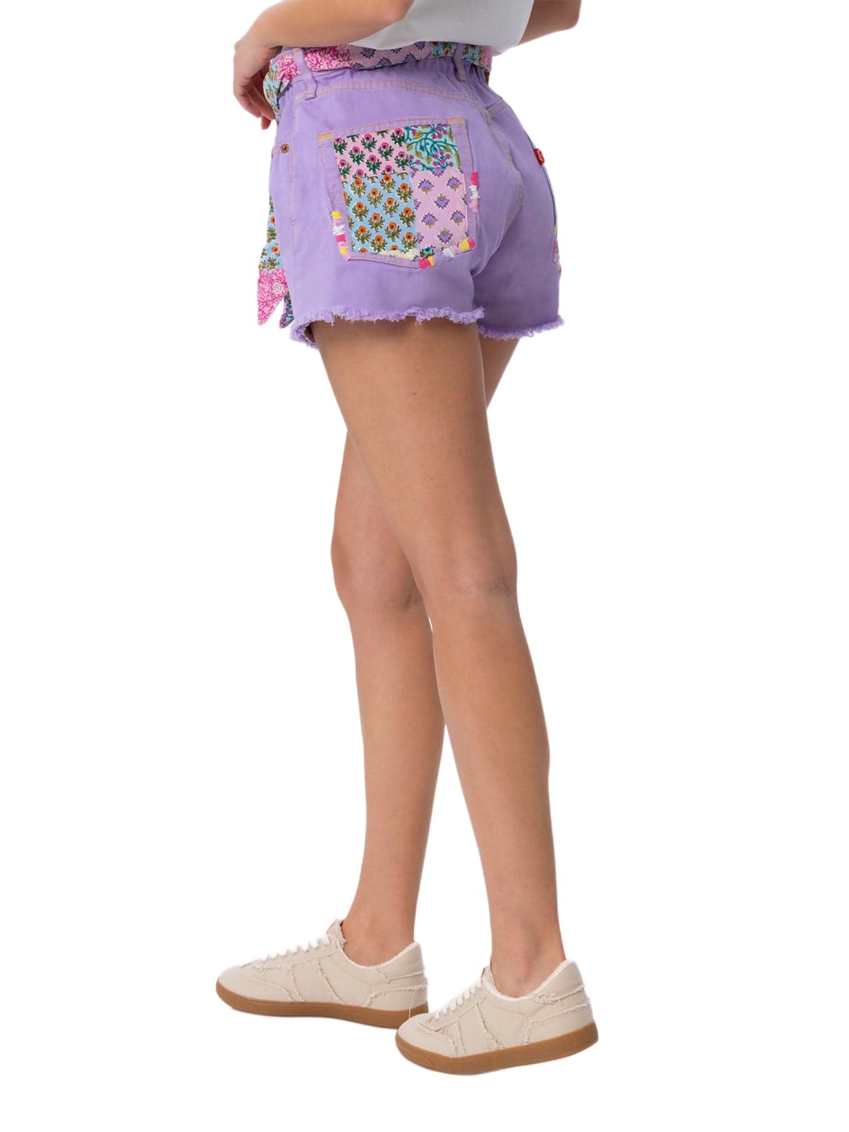 MC2 Saint Barth Woman Upcycled Denim Shorts Arizona With Patches MC2 ...