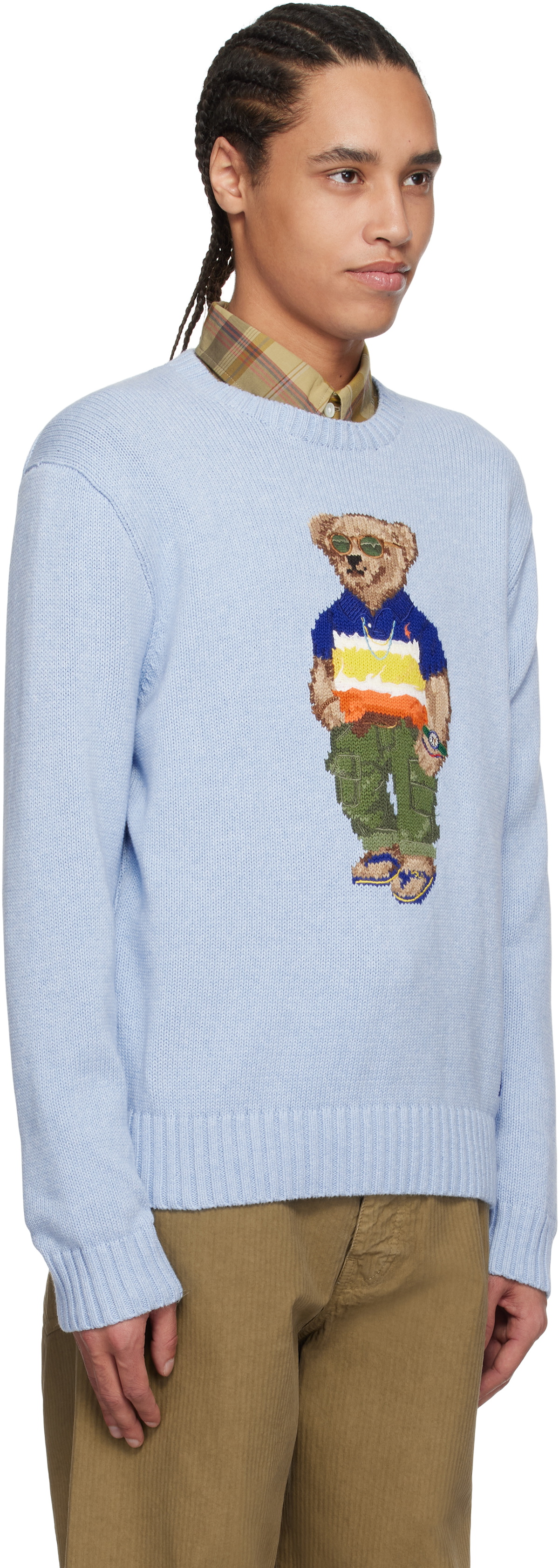 Polo Ralph Lauren Blue Polo Bear Cotton Sweater Polo Ralph Lauren