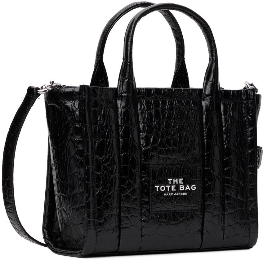 Marc Jacobs Black 'The Croc-Embossed' Mini Tote Marc Jacobs