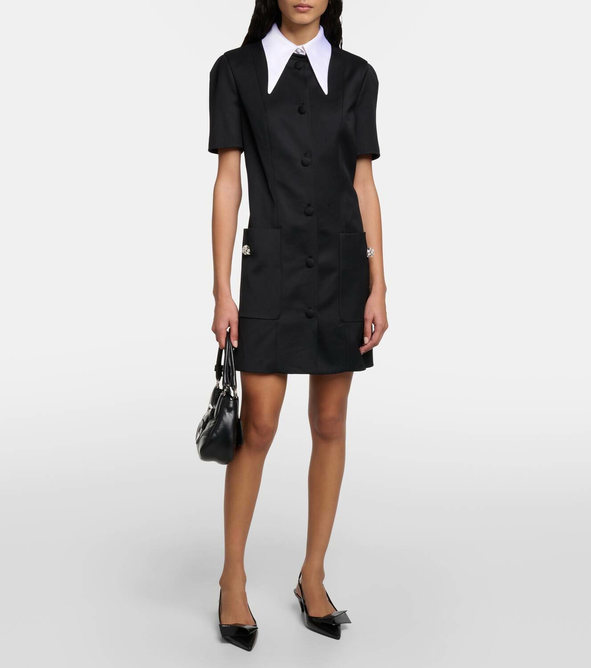 Prada Wool satin shirt dress Prada