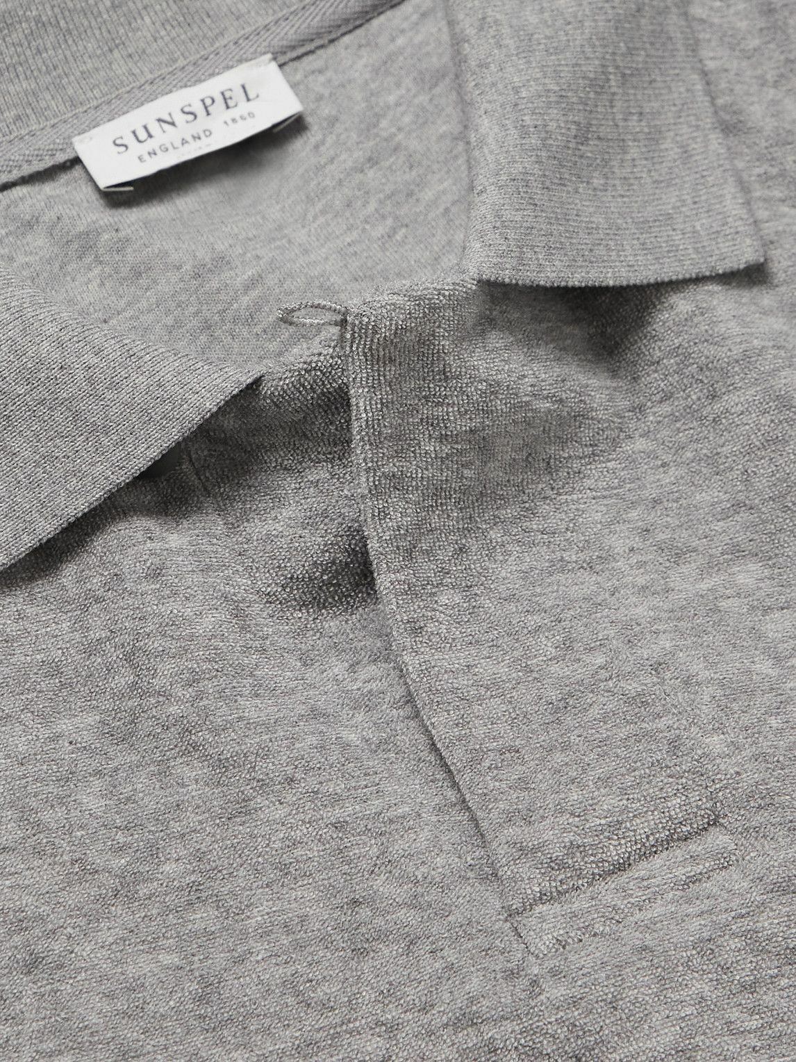 Sunspel - Cotton-Terry Polo Shirt - Gray Sunspel