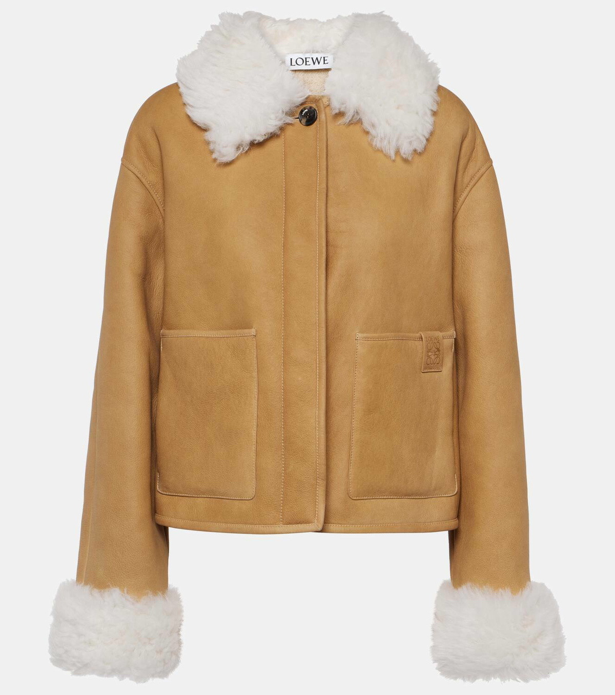 Loewe Shearling-trimmed leather jacket Loewe