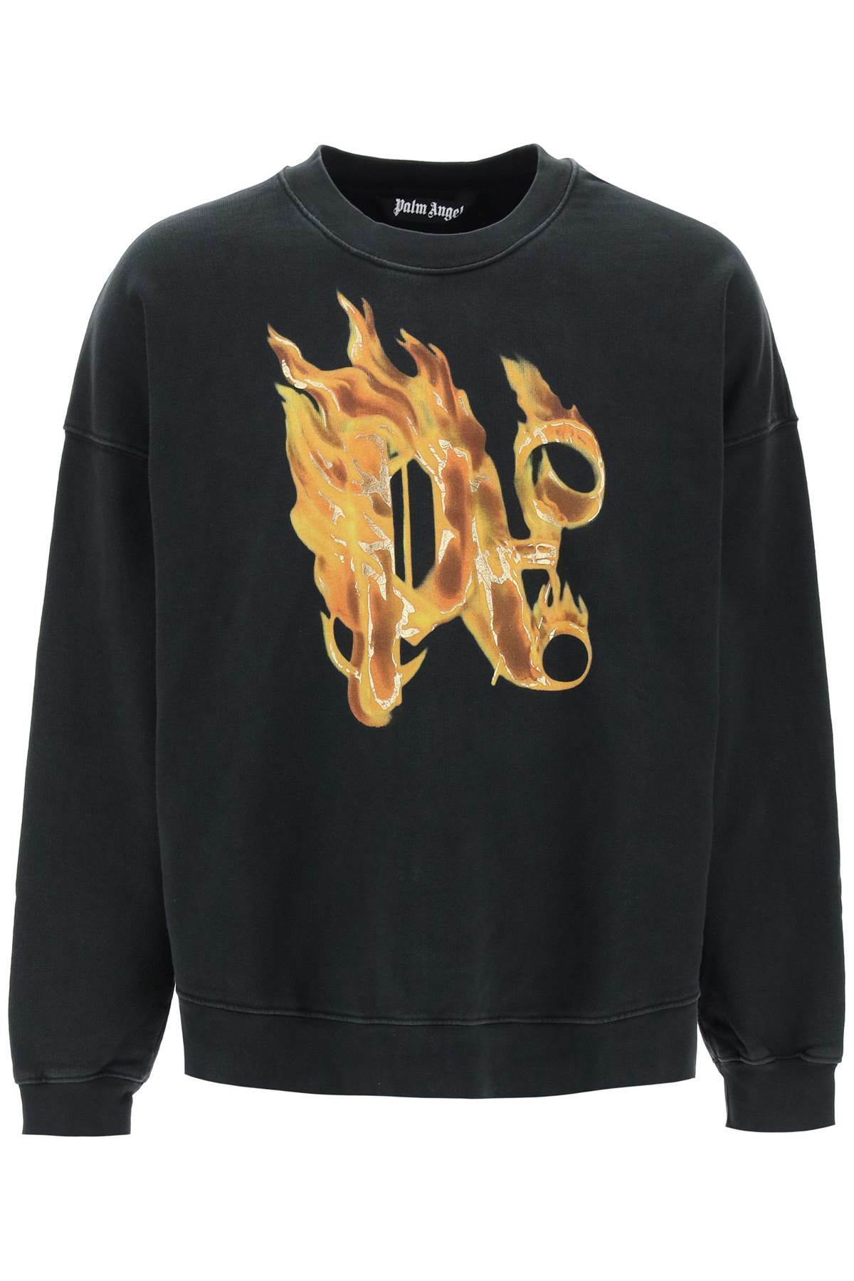 PALM ANGELS "burning monogram crewneck Black Palm Angels